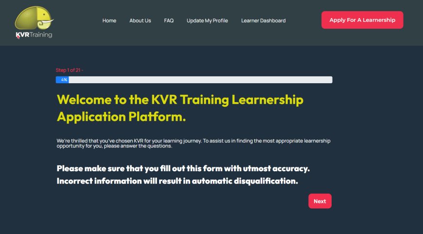 KVR Training Learnerships & Qualification Courses 2026 Application